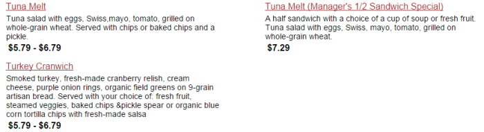 Jason's Deli Specialty Sandwiches - Catering Menu Prices